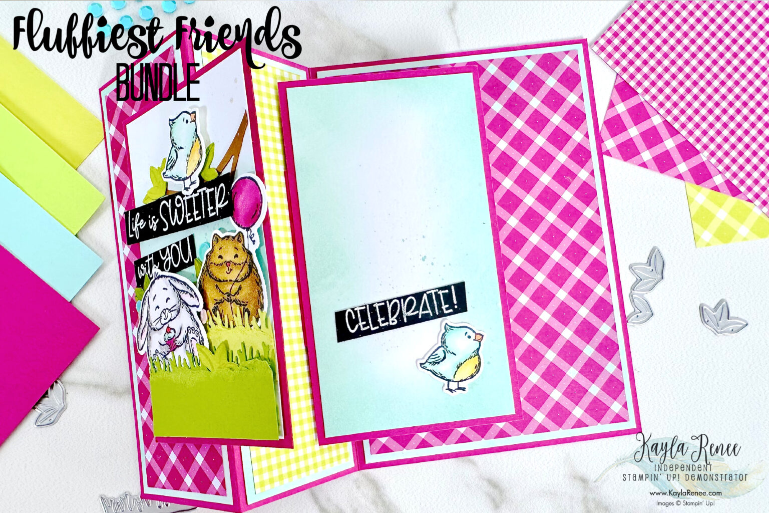 Double Pop Out Card using Stampin’ Up! Fluffiest Friends