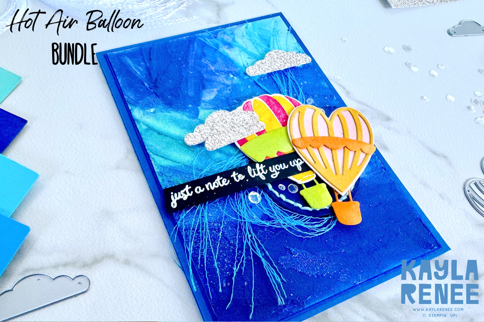 Embossing Paste Technique using Stampin’ Up! Hot Air Balloon