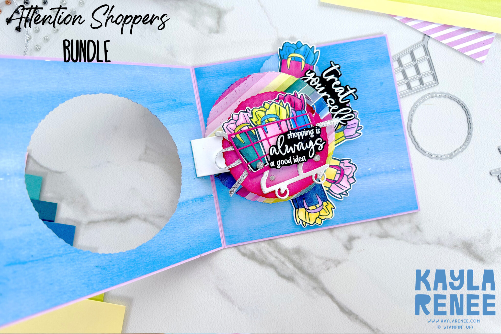 Rotating Circle Card using Stampin’ Up! Attention Shoppers Bundle
