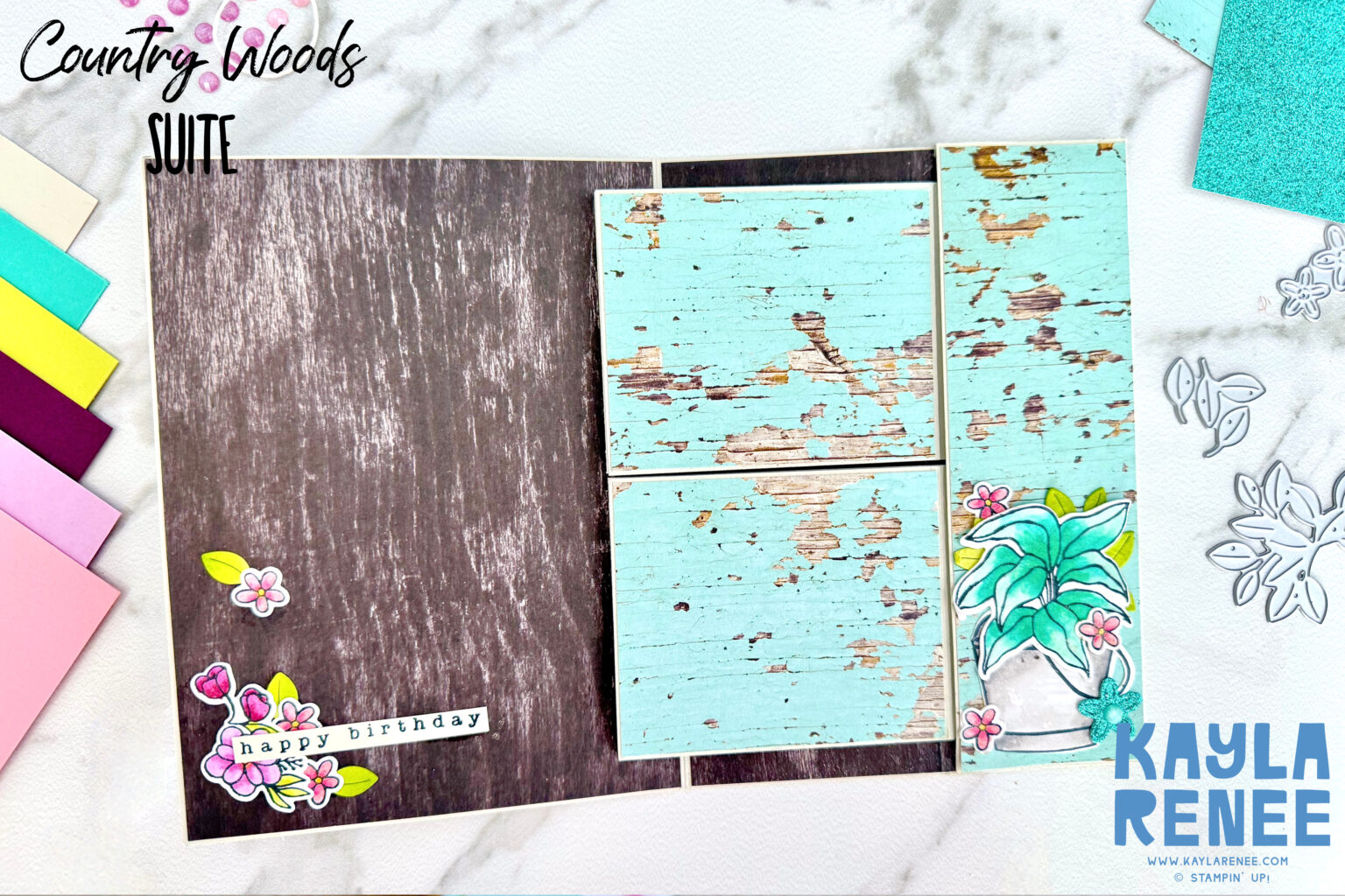 Hidden Double Flap Card using Stampin’ Up! Country Woods Suite