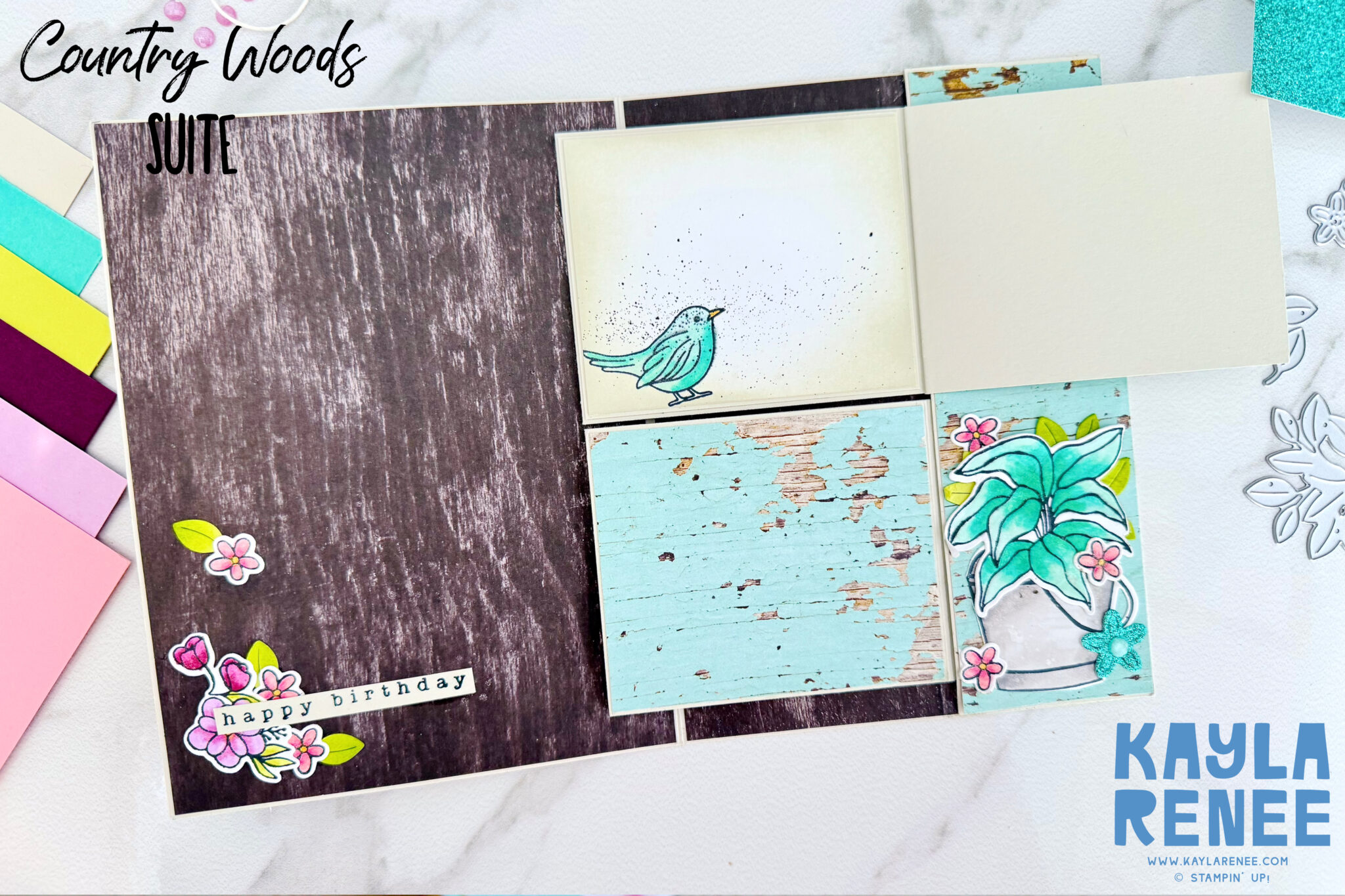 Hidden Double Flap Card using Stampin’ Up! Country Woods Suite