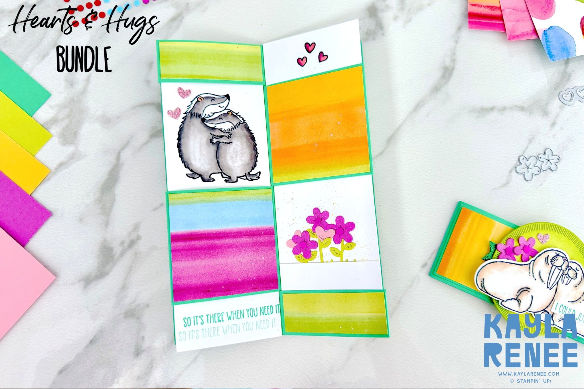 Secret Fold Out Card using Stampin’ Up! Hearts & Hugs Bundle