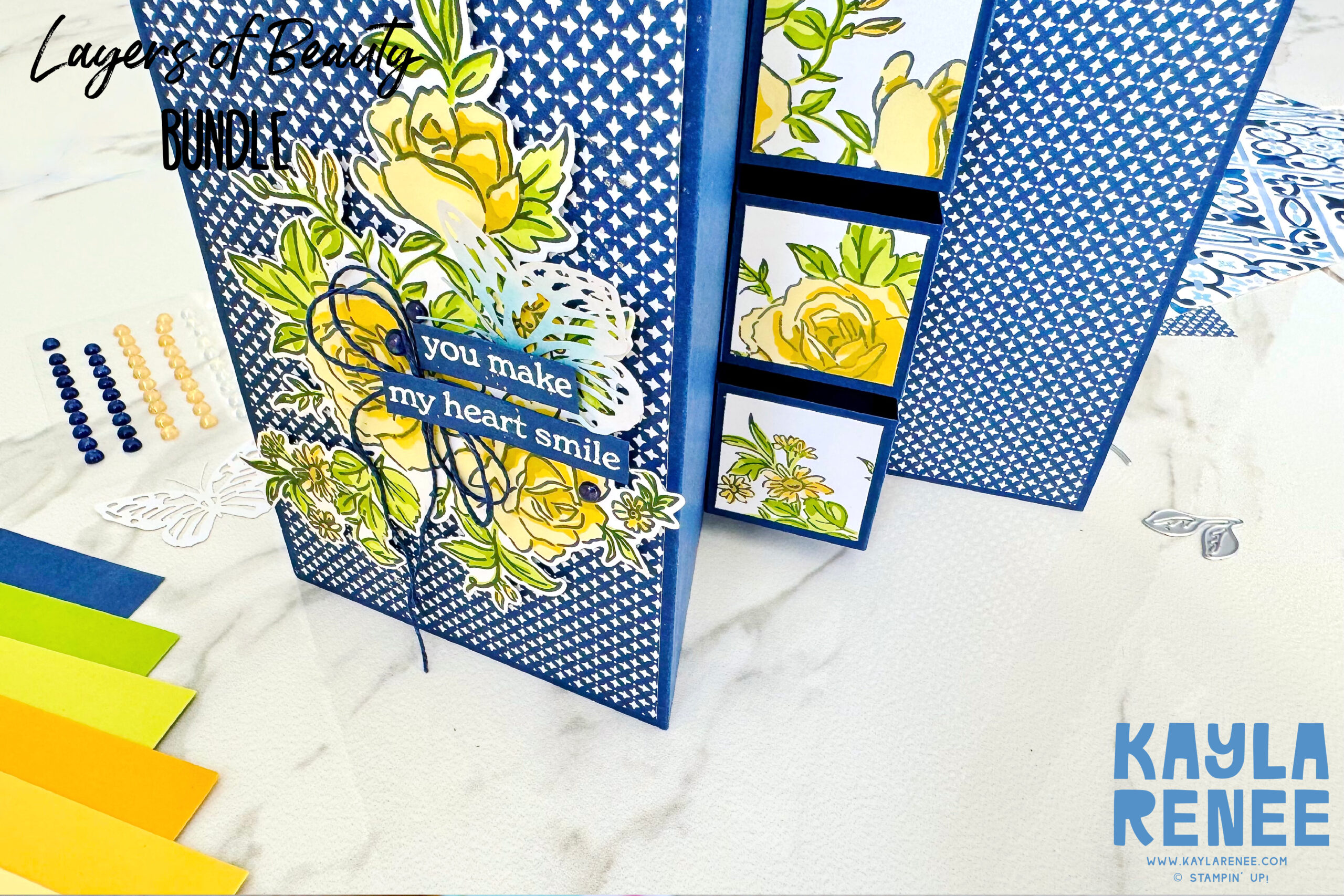 Pop Out Block Card made using Stampin’ Up! Layers of Beauty